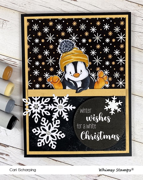 Think Snow! Handmade Whimsy Stamps' Christmas Card