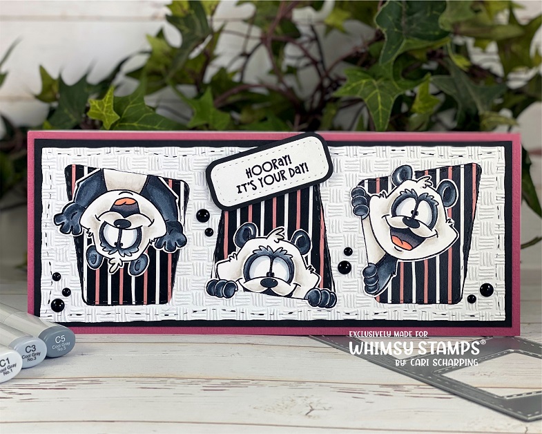 Playful Pandas Handmade Birthday Card