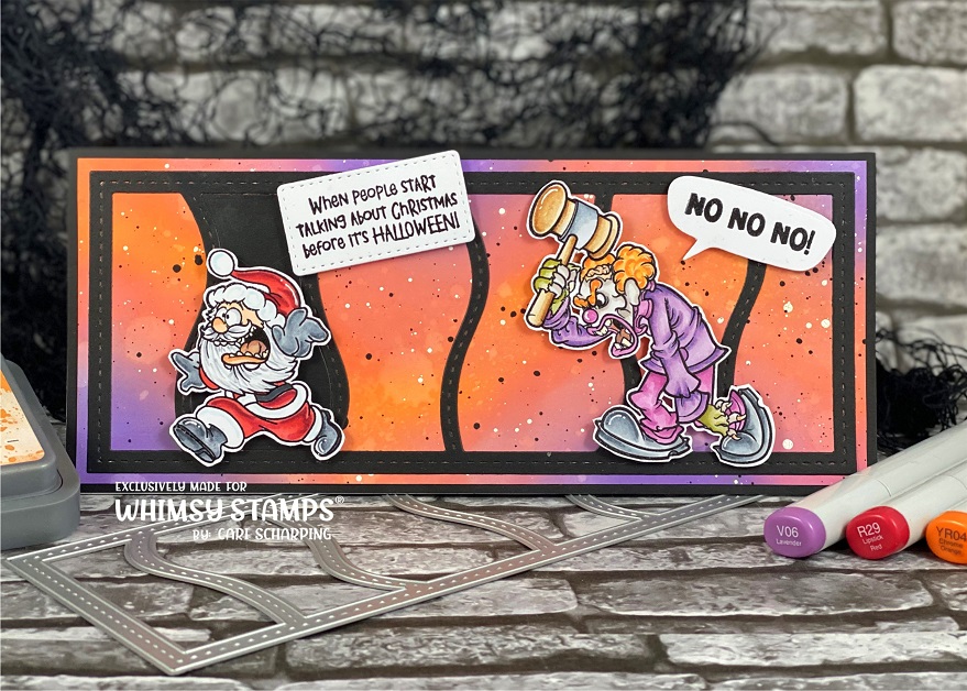 Wait Your Turn Santa! Handmade Halloween Card