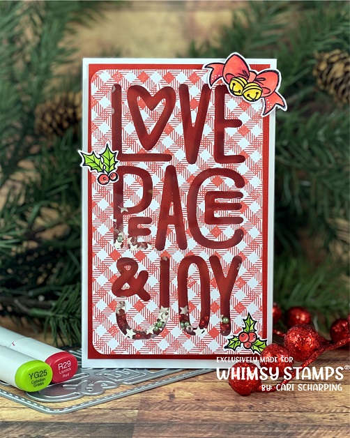 Love Peace and Joy Handcrafted Christmas Card