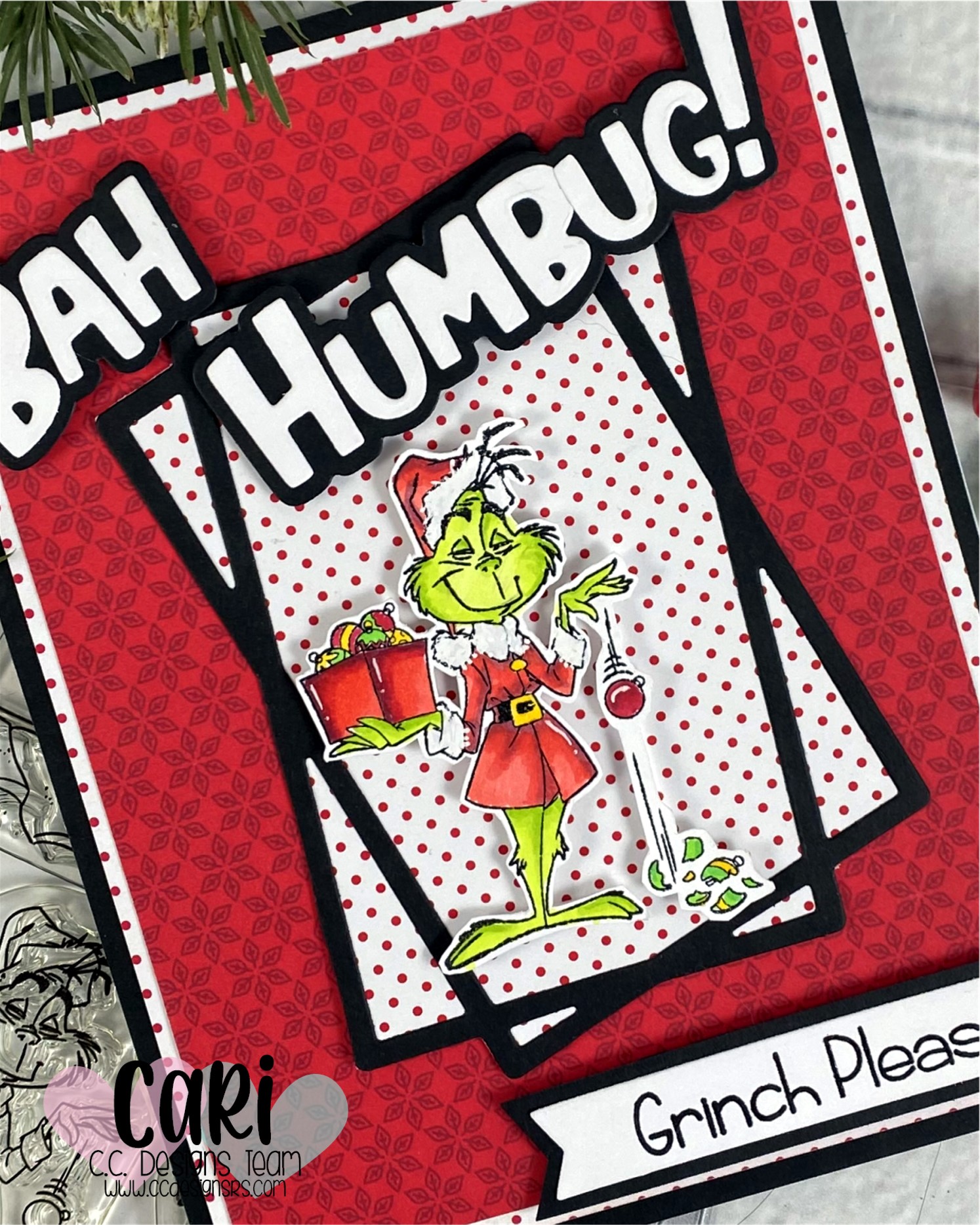 Bah Humbug Handcrafted Christmas Card