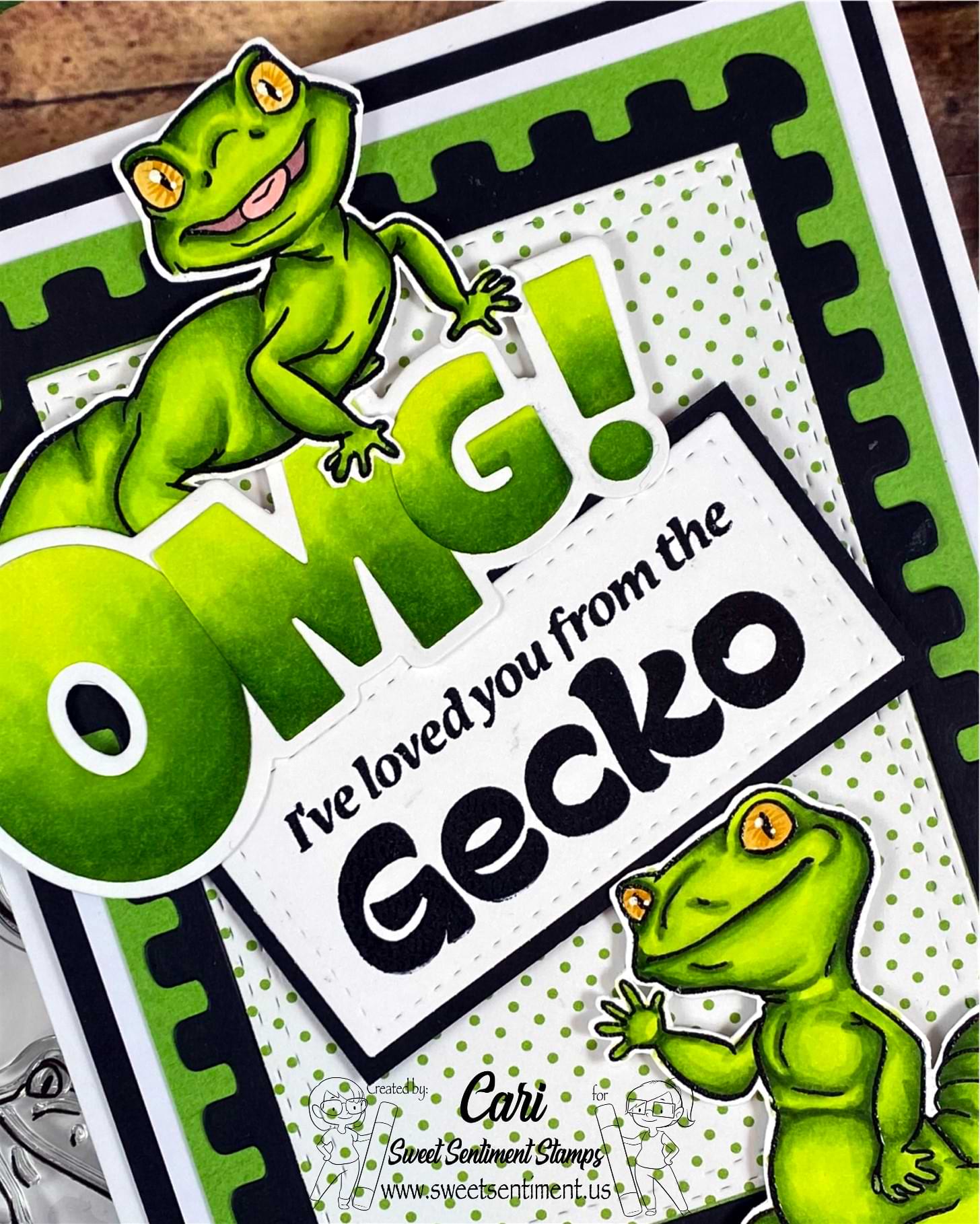 You Had Me at Gecko Handcrafted Card
