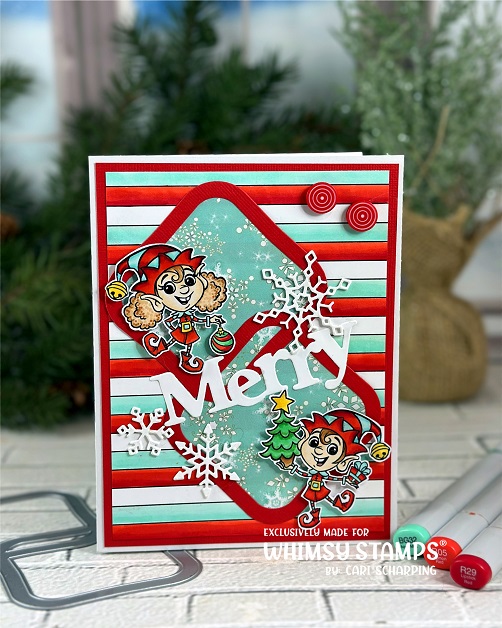 Elfin Magic Handcrafted Christmas Card