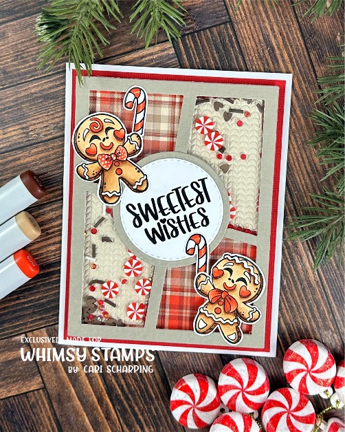 Sweet Gingerbread Wishes Handcrafted Christmas Card