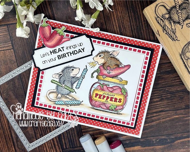 Bring on the Heat Handcrafted Birthday Card