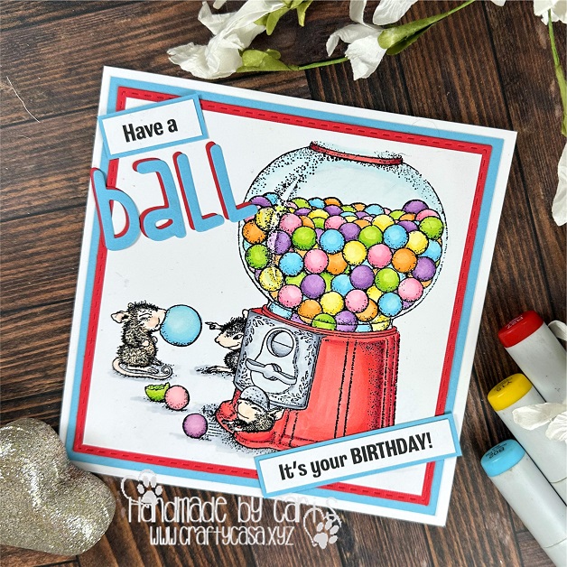 Have a Ball...A Gumball! Handcrafted Birthday Card